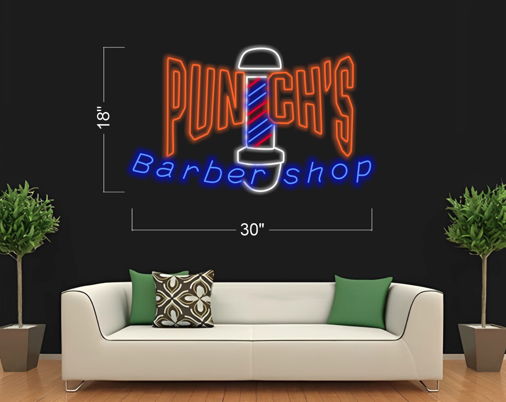 Punch's Barber Shop | LED Neon Sign – Art Lumino France